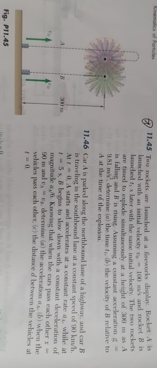 Solved Kinematics of Particles 11.45 Two rockets are | Chegg.com