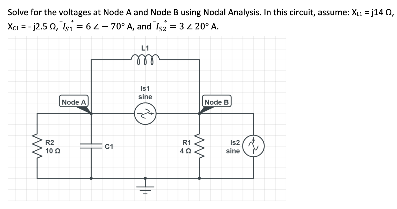 Solved Solve for the voltages at Node A and Node B using | Chegg.com