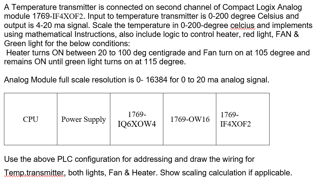 A Temperature transmitter is connected on second | Chegg.com