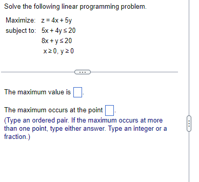Solved Solve the following linear programming problem. | Chegg.com