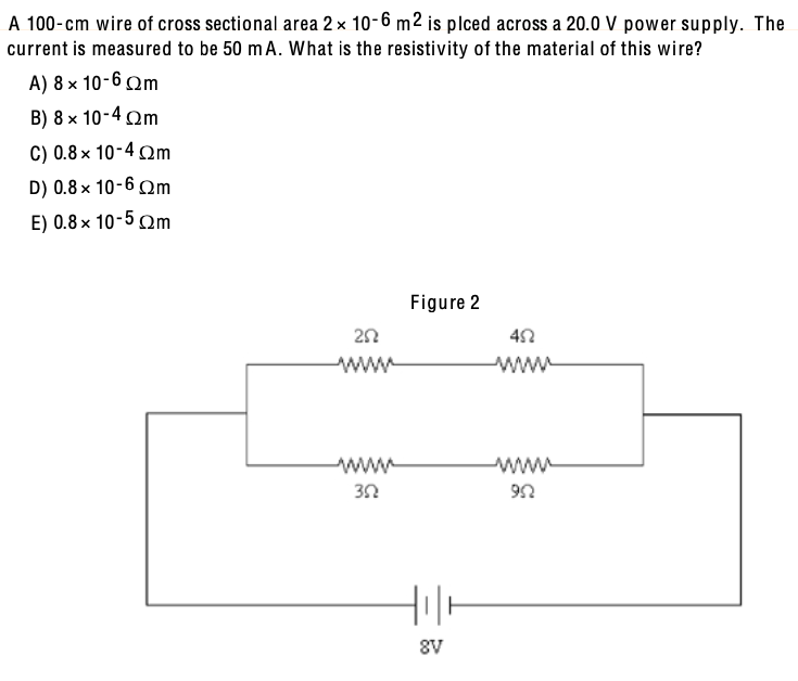 Solved A 100-cm wire of cross sectional area 2 x 10-6 m2 is | Chegg.com