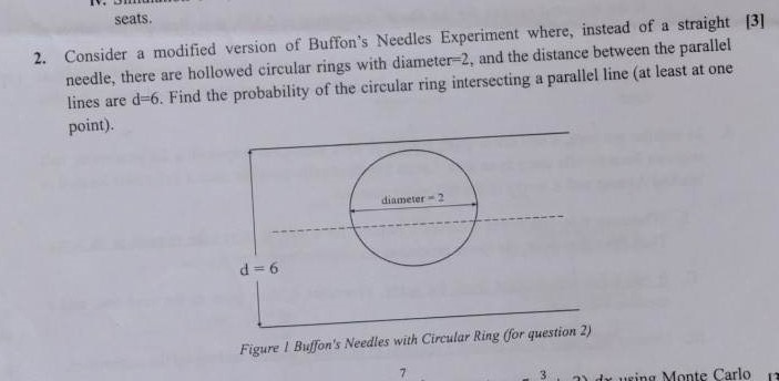 Course: Simulation And ModelingTopic: Buffon's | Chegg.com Course: Simulation And ModelingTopic: Buffon's | Chegg.com