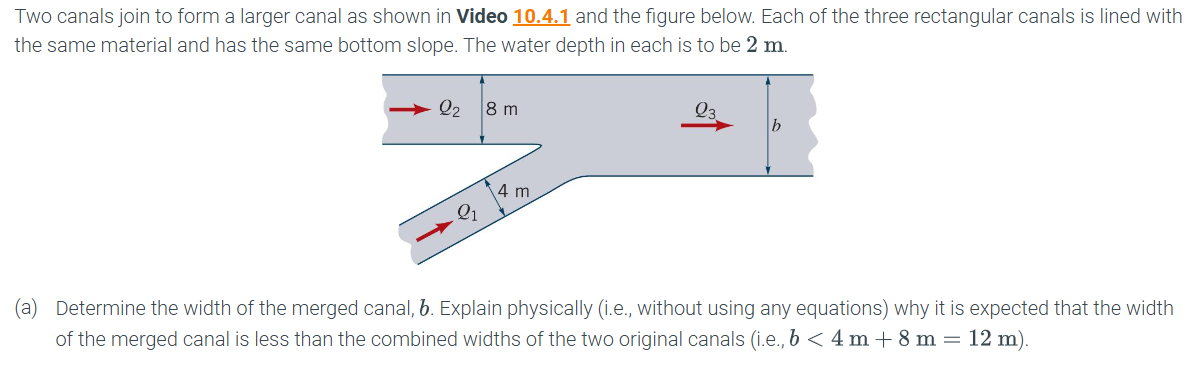 Two canals join to form a larger canal as shown in | Chegg.com