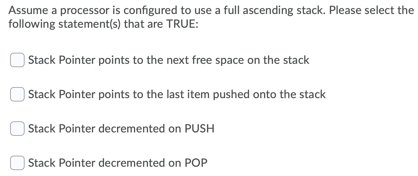 Solved Assume a processor is configured to use a full | Chegg.com