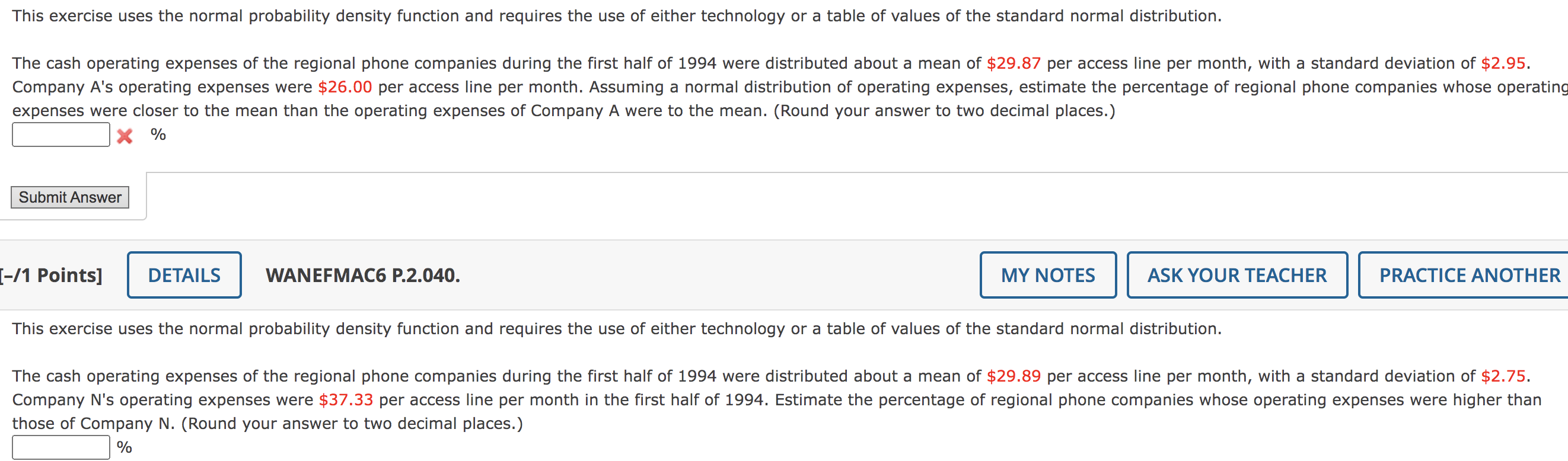 Solved This exercise uses the normal probability density | Chegg.com