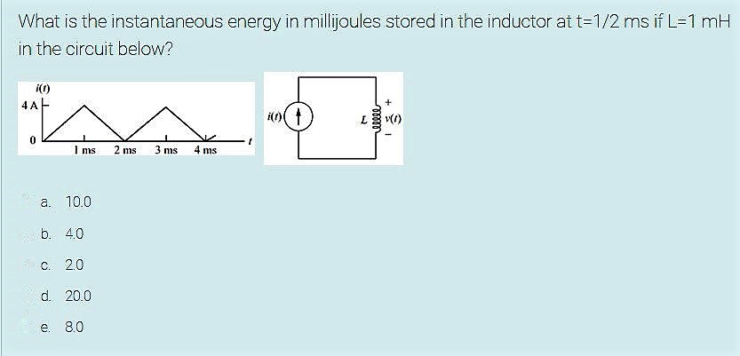 Solved What is the instantaneous energy in millijoules | Chegg.com