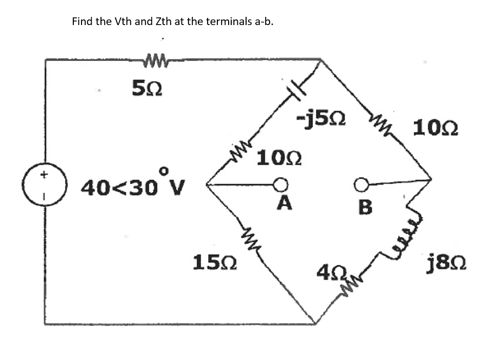 Solved Find the Vth and Zth at the terminals a-b. | Chegg.com