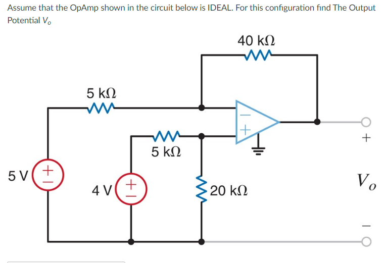 Solved Assume that the OpAmp shown in the circuit below is | Chegg.com