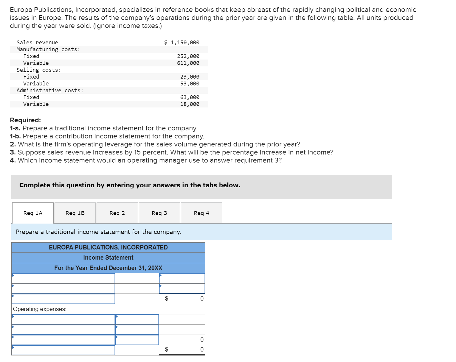 Solved Europa Publications, Incorporated, specializes in | Chegg.com