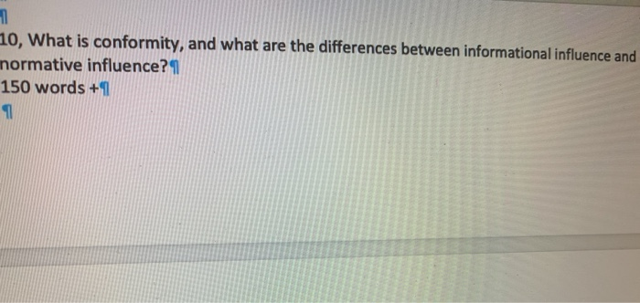 Solved LO, What is conformity, and what are the differences | Chegg.com