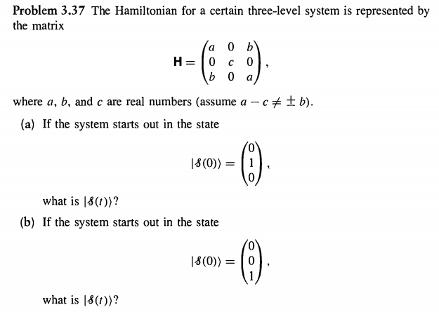 Solved Problem 3.37 The Hamiltonian for a certain | Chegg.com