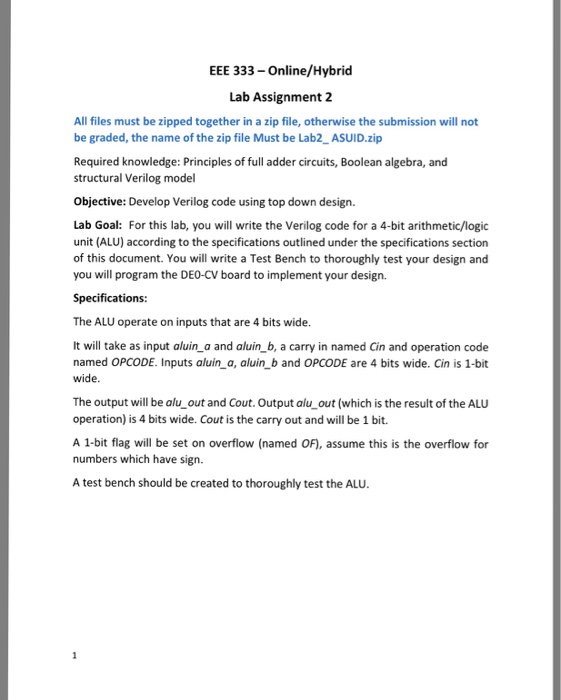 EEE 333-Online/Hybrid Lab Assignment 2 All files must | Chegg.com