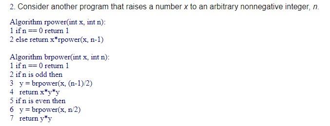 Solved For the following problems and algorithmic solutions, | Chegg.com