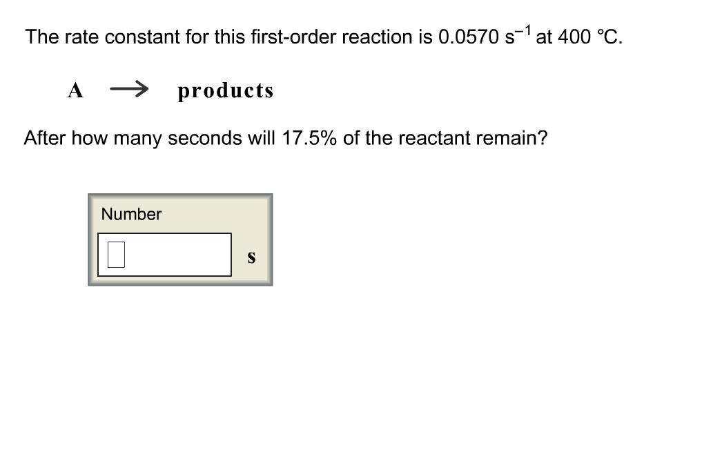 Solved The rate constant for this first-order reaction is | Chegg.com