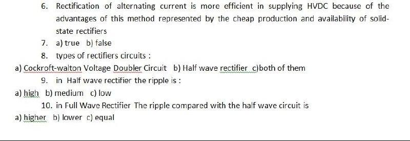 Solved 6. Rectification of alternating current is more | Chegg.com