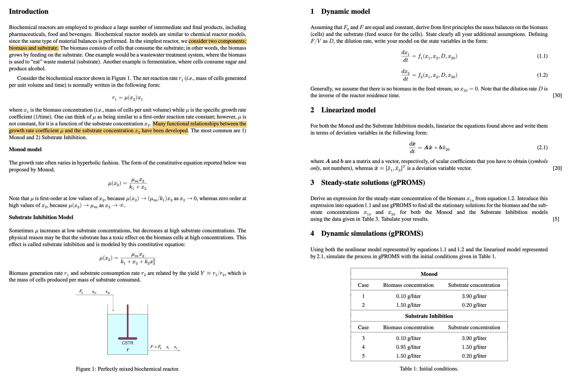 Solved IntroductionBiochemical reactors are employed to | Chegg.com