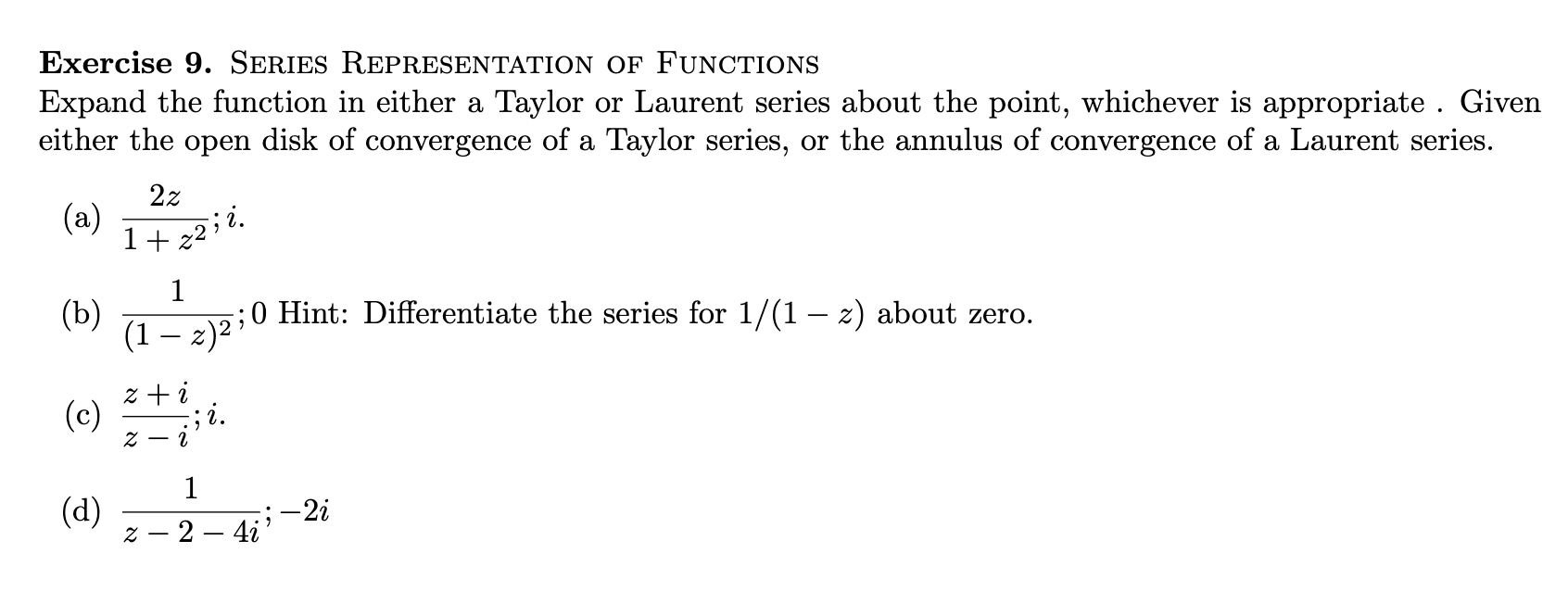 Solved Exercise 9. SERIES REPRESENTATION OF FUNCTIONS Expand | Chegg.com