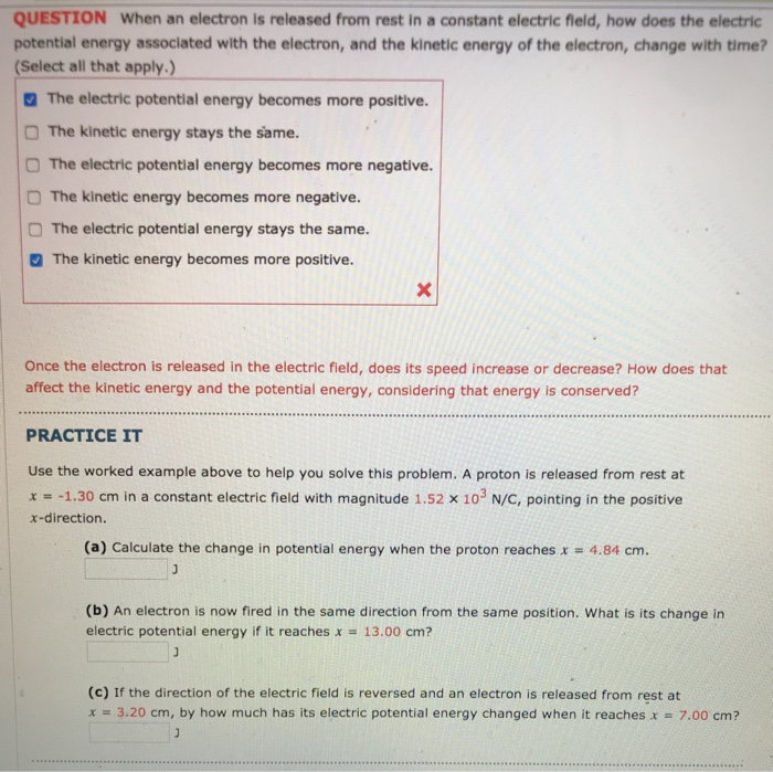 Solved QUESTION When an electron is released from rest in a | Chegg.com