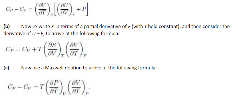 Solved Cp - Cy = (),[6) + ] aT (b) Now re-write Pin terms of | Chegg.com