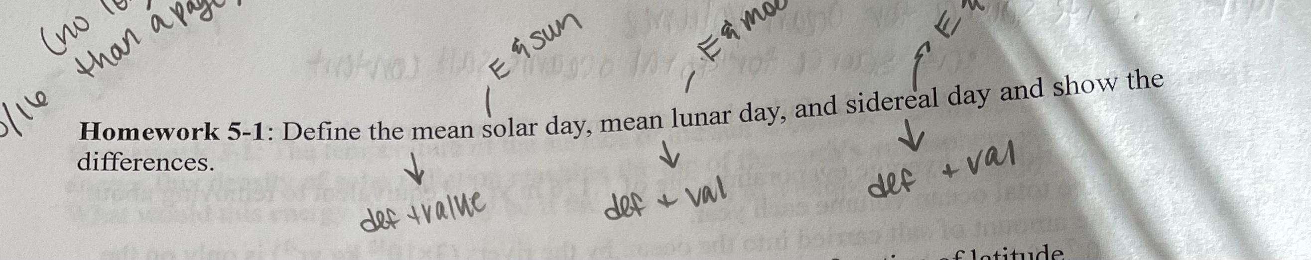 Solved Homework 5-1: Define the mean solar day, mean lunar | Chegg.com