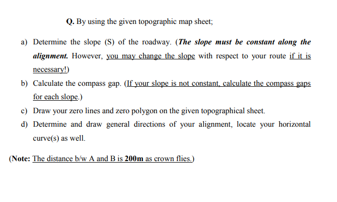 Q. By using the given topographic map sheet; a) | Chegg.com