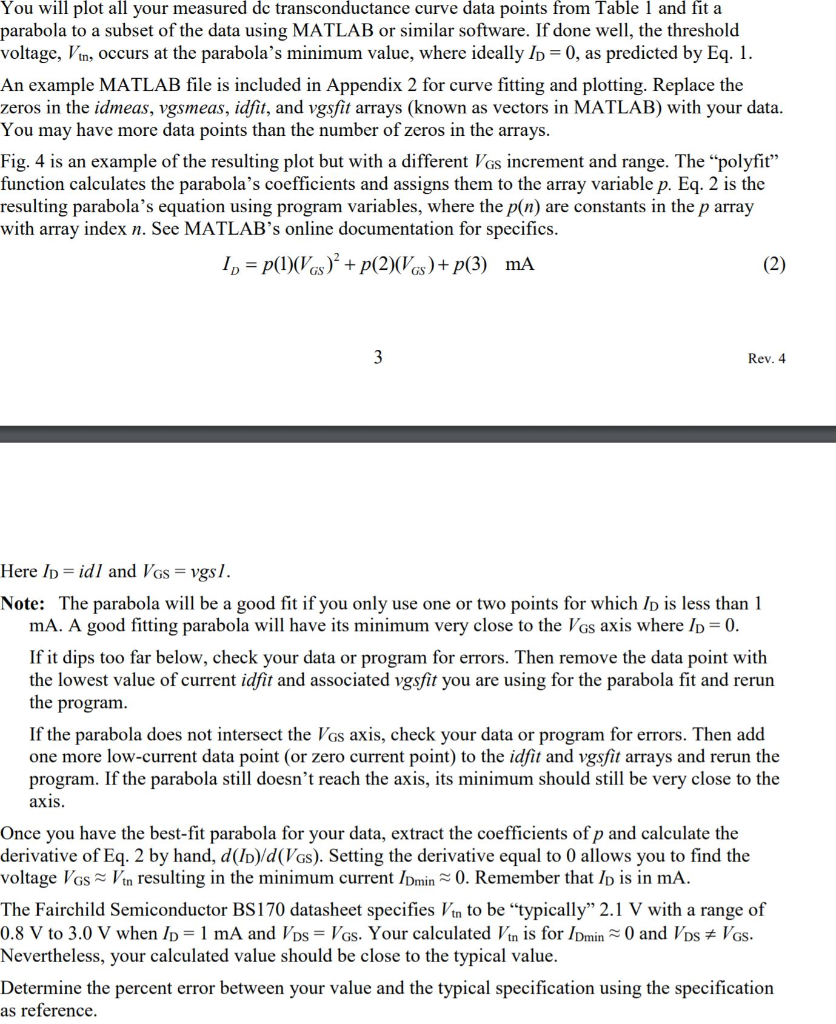 Solved You will plot all your measured de transconductance | Chegg.com
