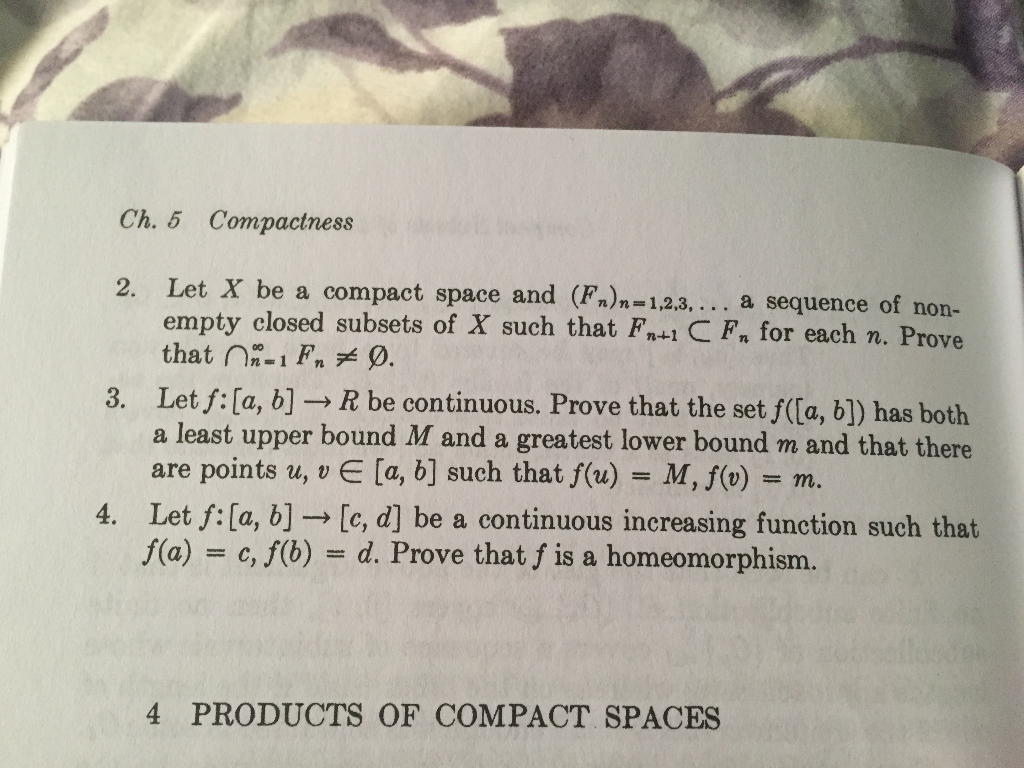 Solved Ch. 5 Compactness 2. Let X be a compact space and | Chegg.com