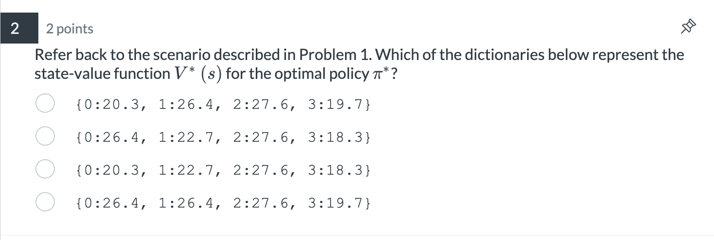 2 points A simple environment has 4 states which are | Chegg.com