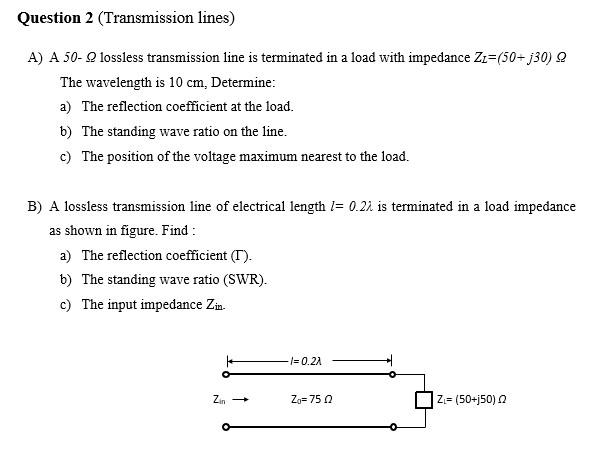 Solved Multiple Choice Questions (Transmission lines) C) TE | Chegg.com