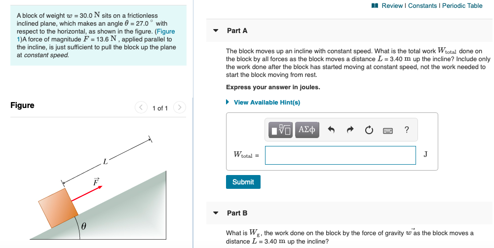 Solved Review Constants Periodic Table Part A A block of | Chegg.com