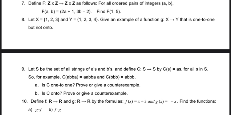Solved 7. Define F: Zxz ZxZ as follows: For all ordered | Chegg.com