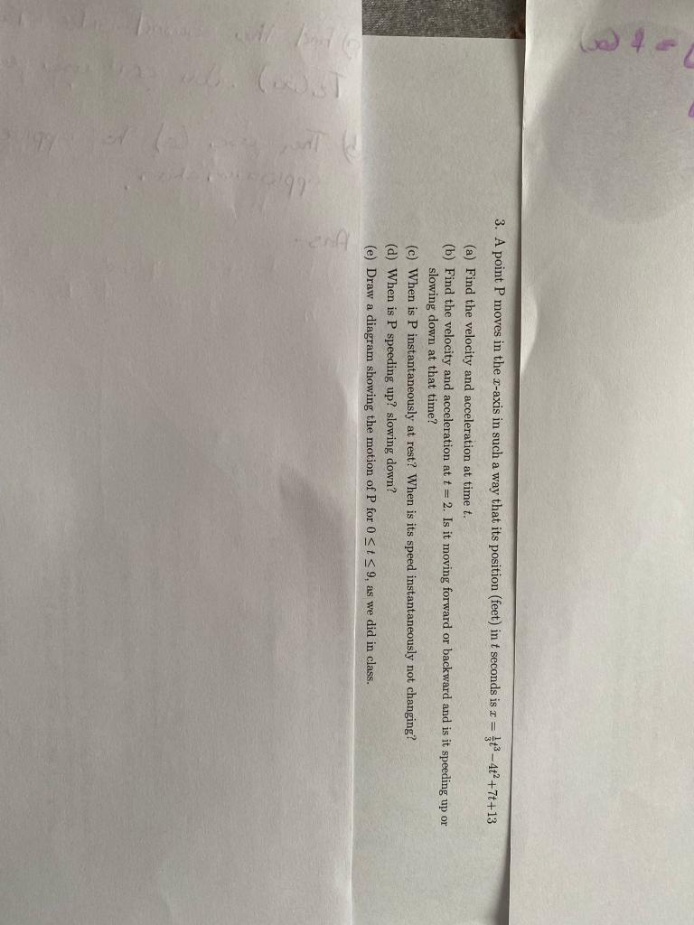 Solved 3. A point P moves in the x-axis in such a way that | Chegg.com