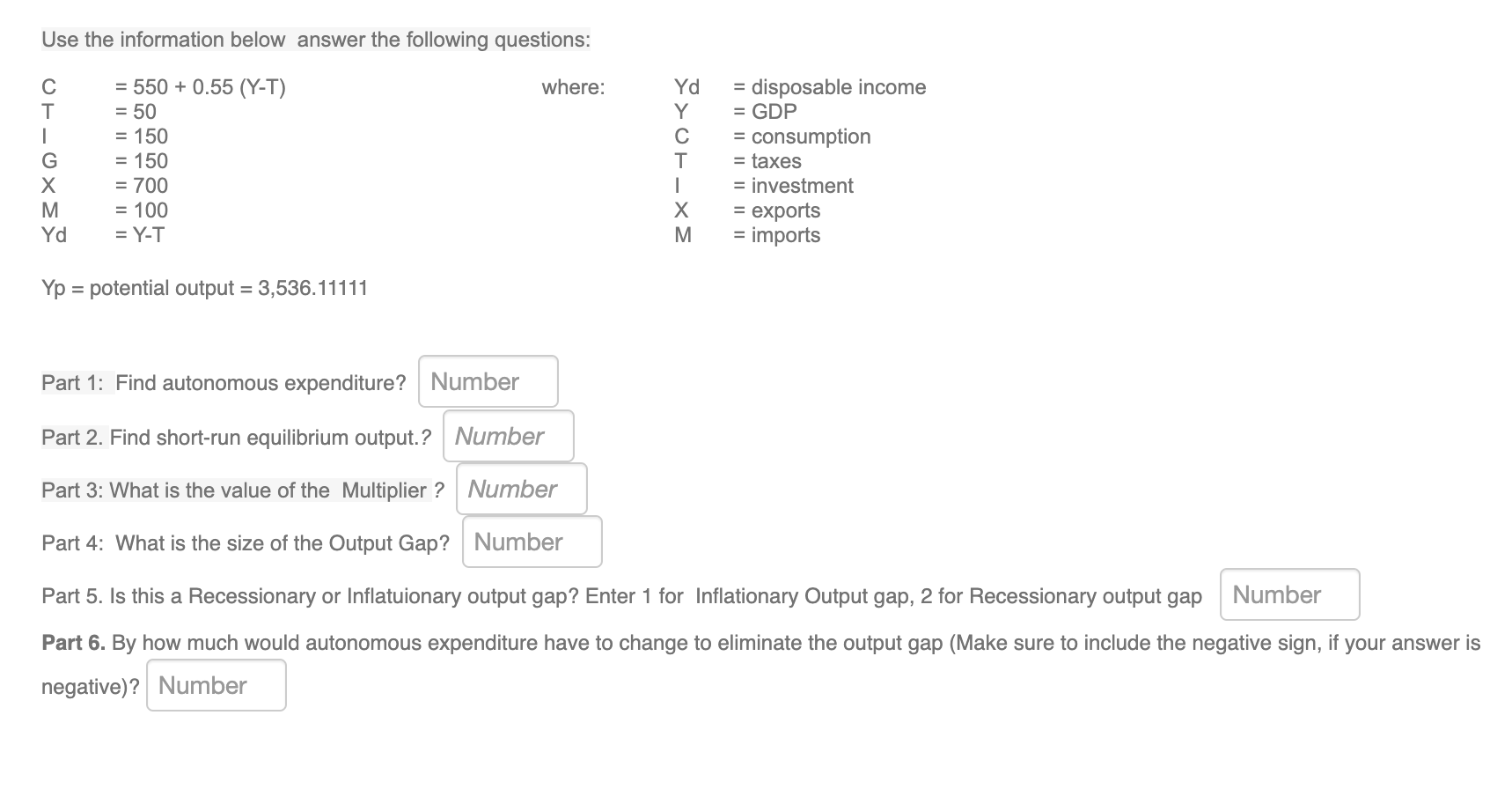 Solved Use the information below answer the following | Chegg.com