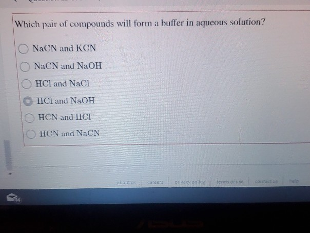 Solved Which Pair Of Compounds Will Form A Buffer In Aqueous