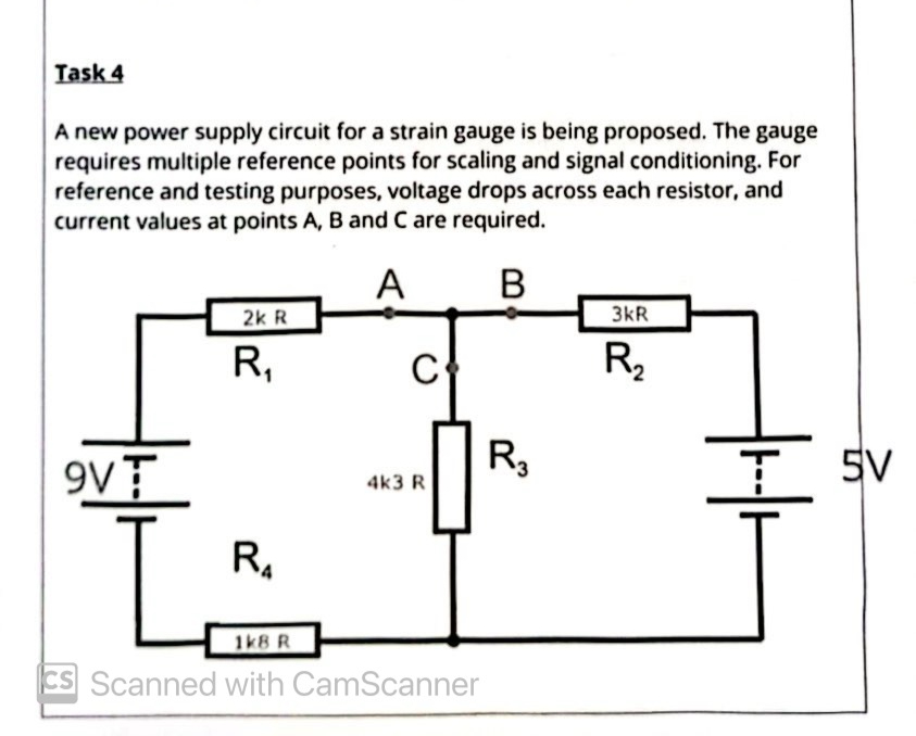 Solved Task 4 ﻿A new power supply circuit for a strain gauge | Chegg.com