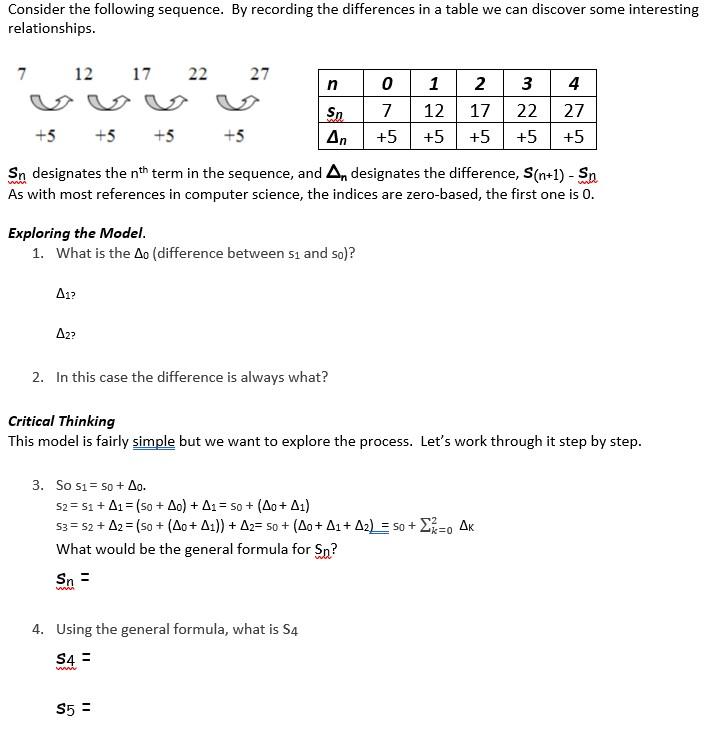 Solved Consider the following sequence. By recording the | Chegg.com