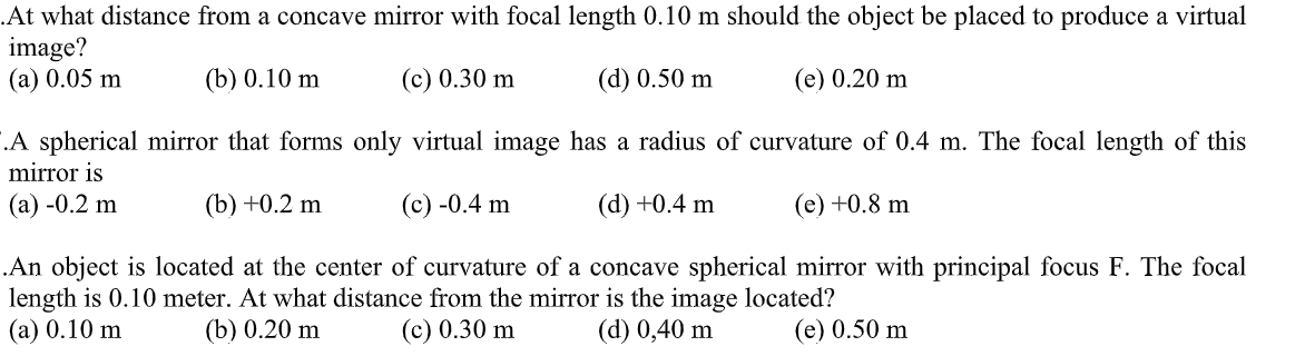 Solved At what distance from a concave mirror with focal | Chegg.com