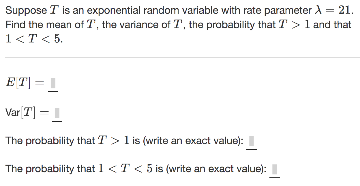 Solved Suppose T is an exponential random variable with rate | Chegg.com