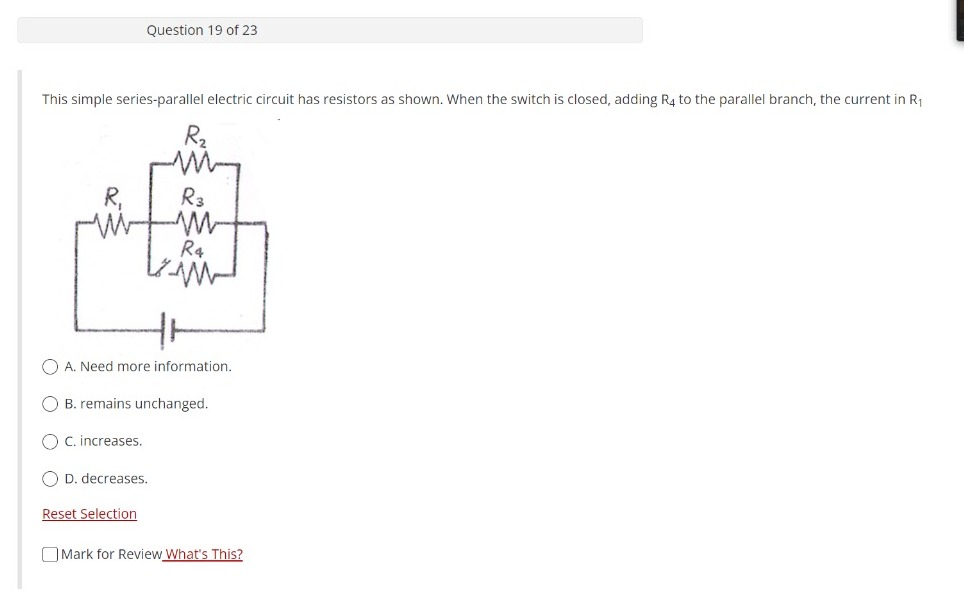 Solved A. Need more information. B. remains unchanged. C. | Chegg.com