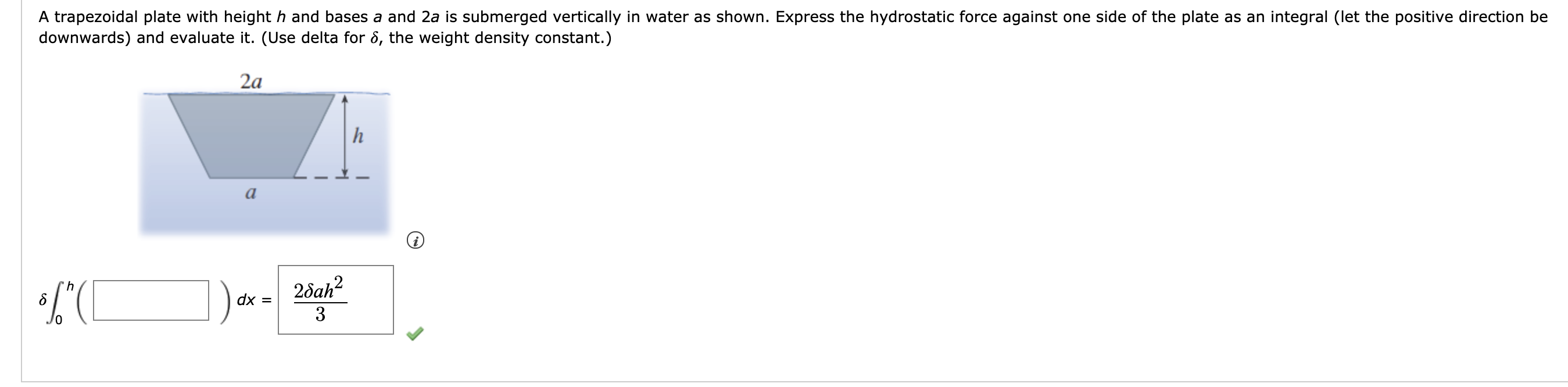 Solved A trapezoidal plate with height h and bases a and 2a | Chegg.com