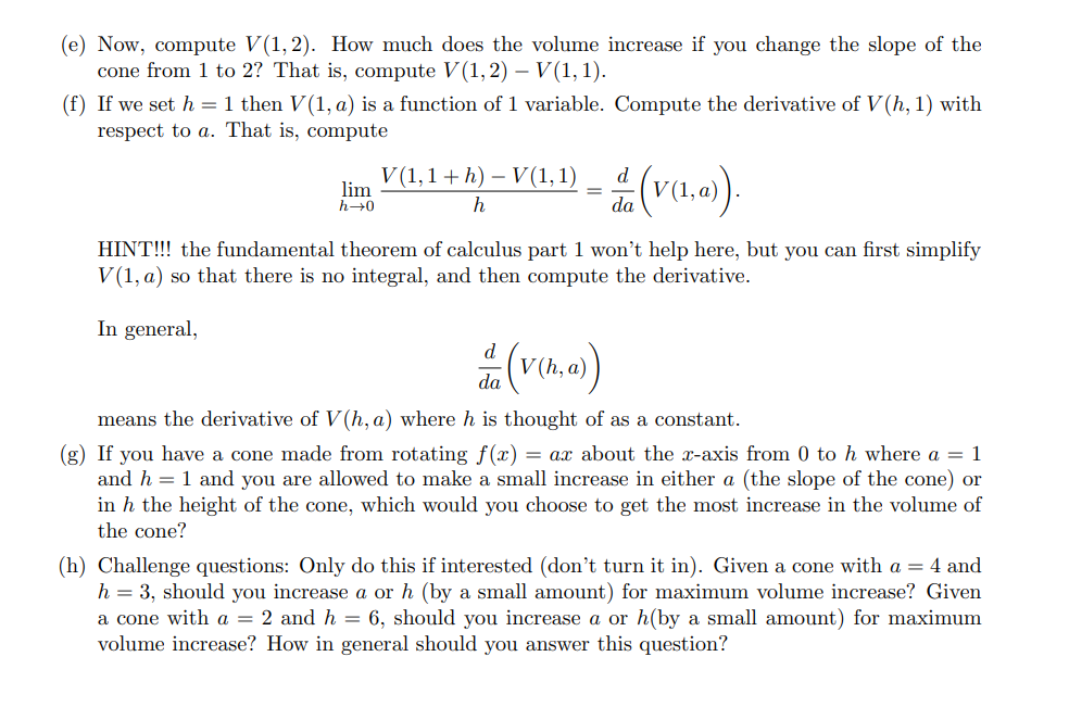 Solved 3. A cone is made by rotating the equation f(x) = ar | Chegg.com