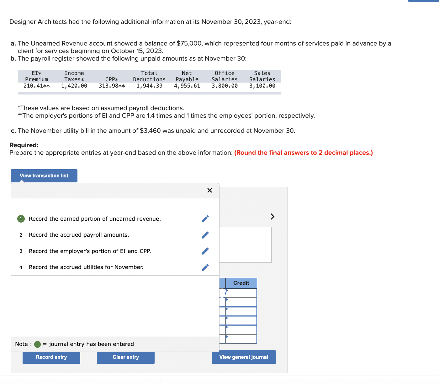 Solved Designer Architects had the following additional | Chegg.com