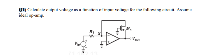 Solved (1) Calculate output voltage as a function of input | Chegg.com