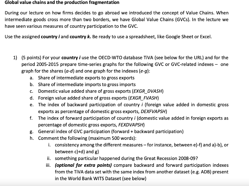 Global value chains and the production fragmentation | Chegg.com