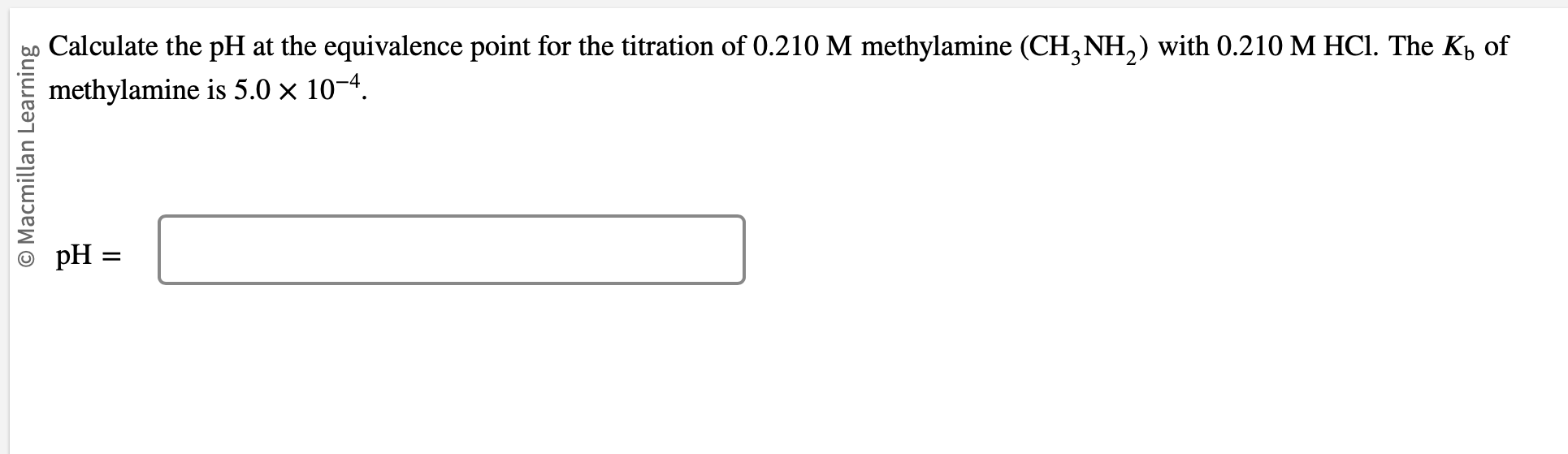 Solved Calculate the pH at the equivalence point for the | Chegg.com