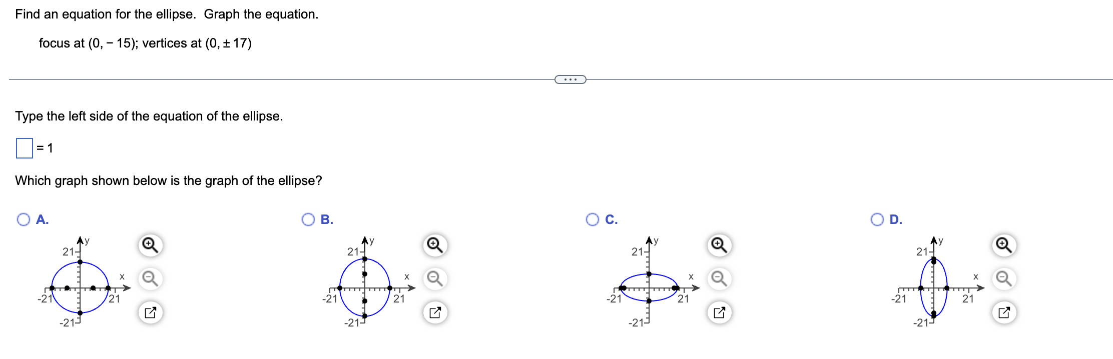 Solved Find an equation for the ellipse. Graph the equation. | Chegg.com