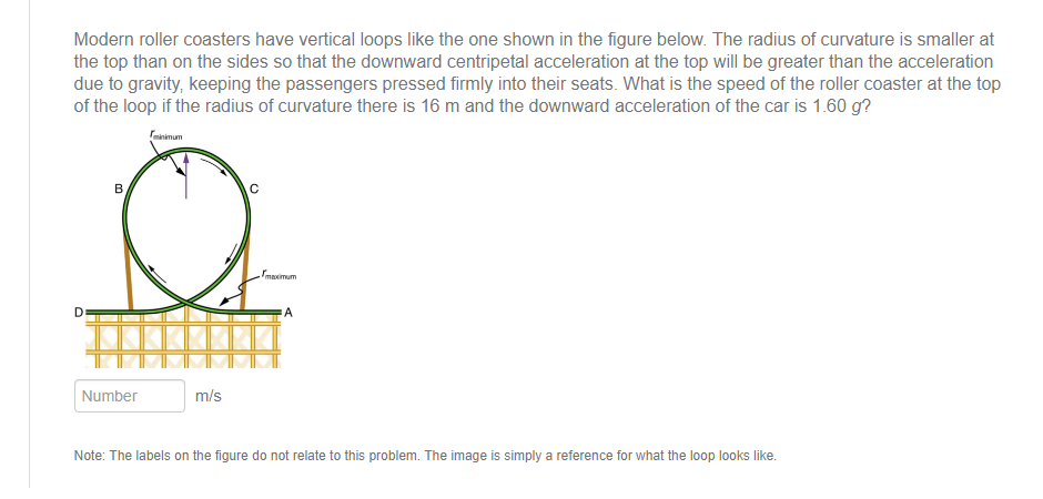 Solved Modern roller coasters have vertical loops like the | Chegg.com