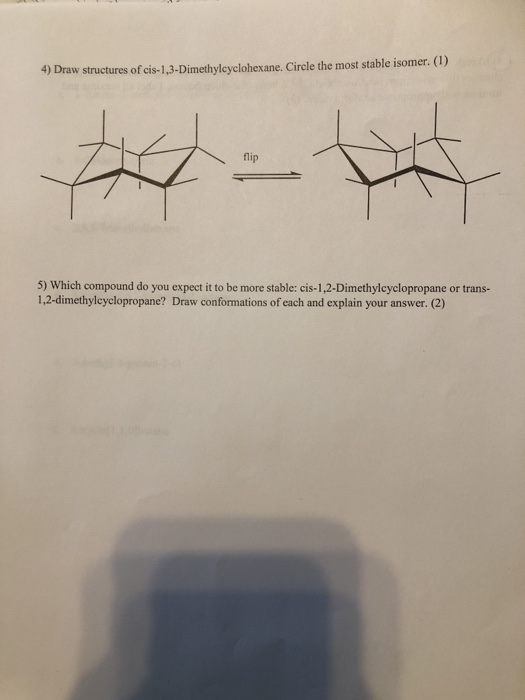 Solved 4) draw structures and circle the most stable isomer | Chegg.com