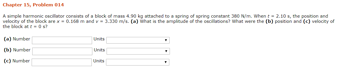 Solved Chapter 15, Problem 014 A simple harmonic oscillator | Chegg.com