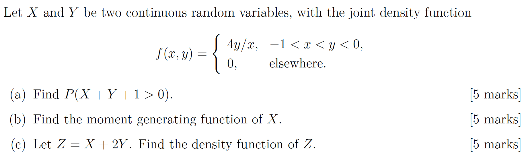 Solved Let X and Y be two continuous random variables, with | Chegg.com